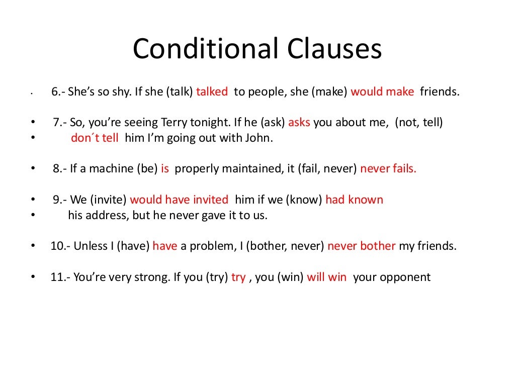 Conditional clauses