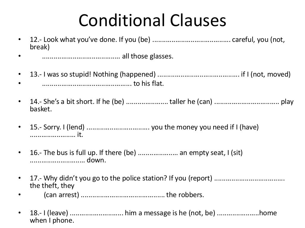 Conditional clauses