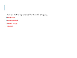 Conditional control statements explains the programming constructs | PPT