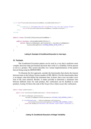 Conditional Execution - A Pattern for the Implementation of Fine-Grained Variabilities in ...