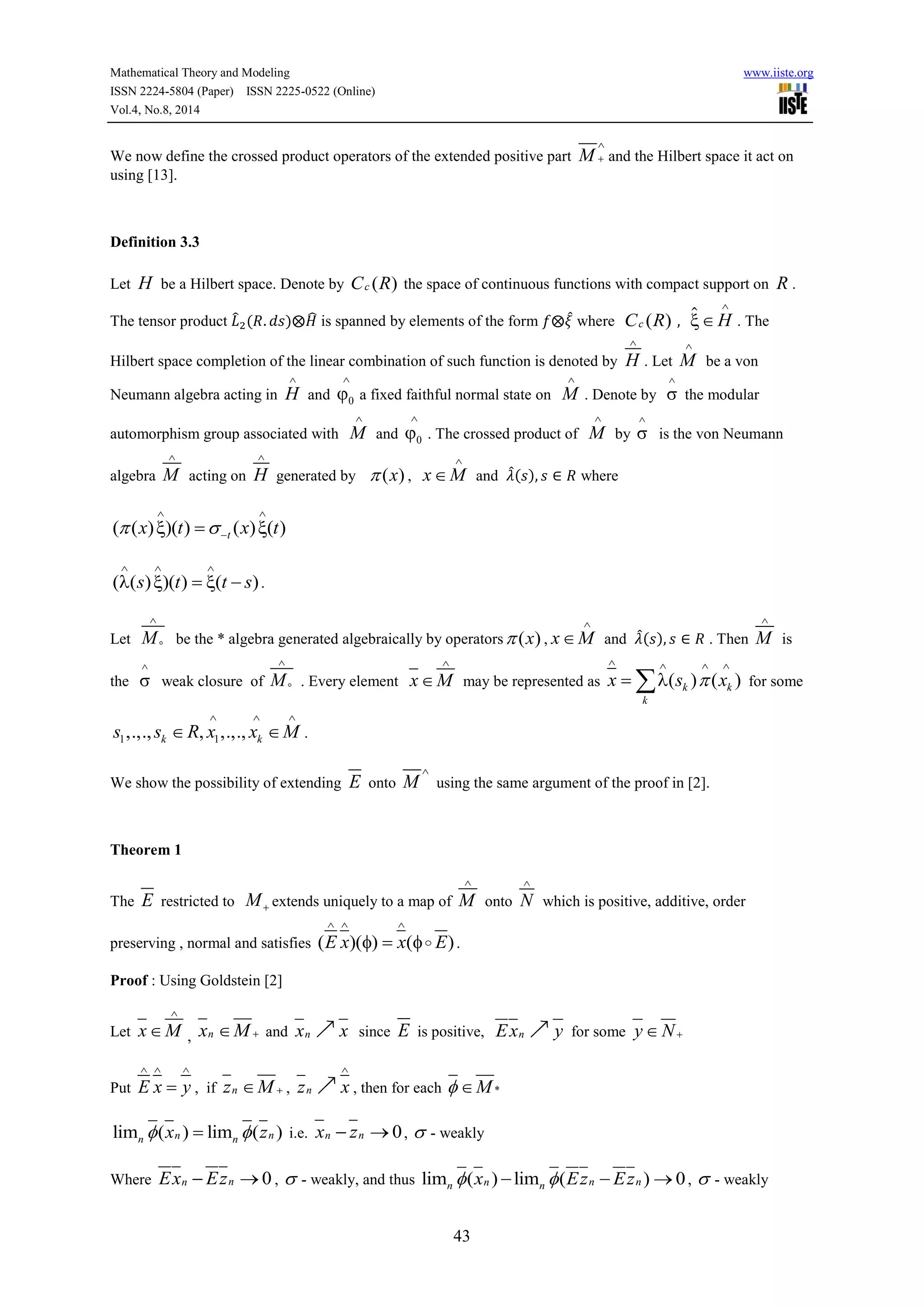 Conditional expectation on extended positive part of crossed | PDF