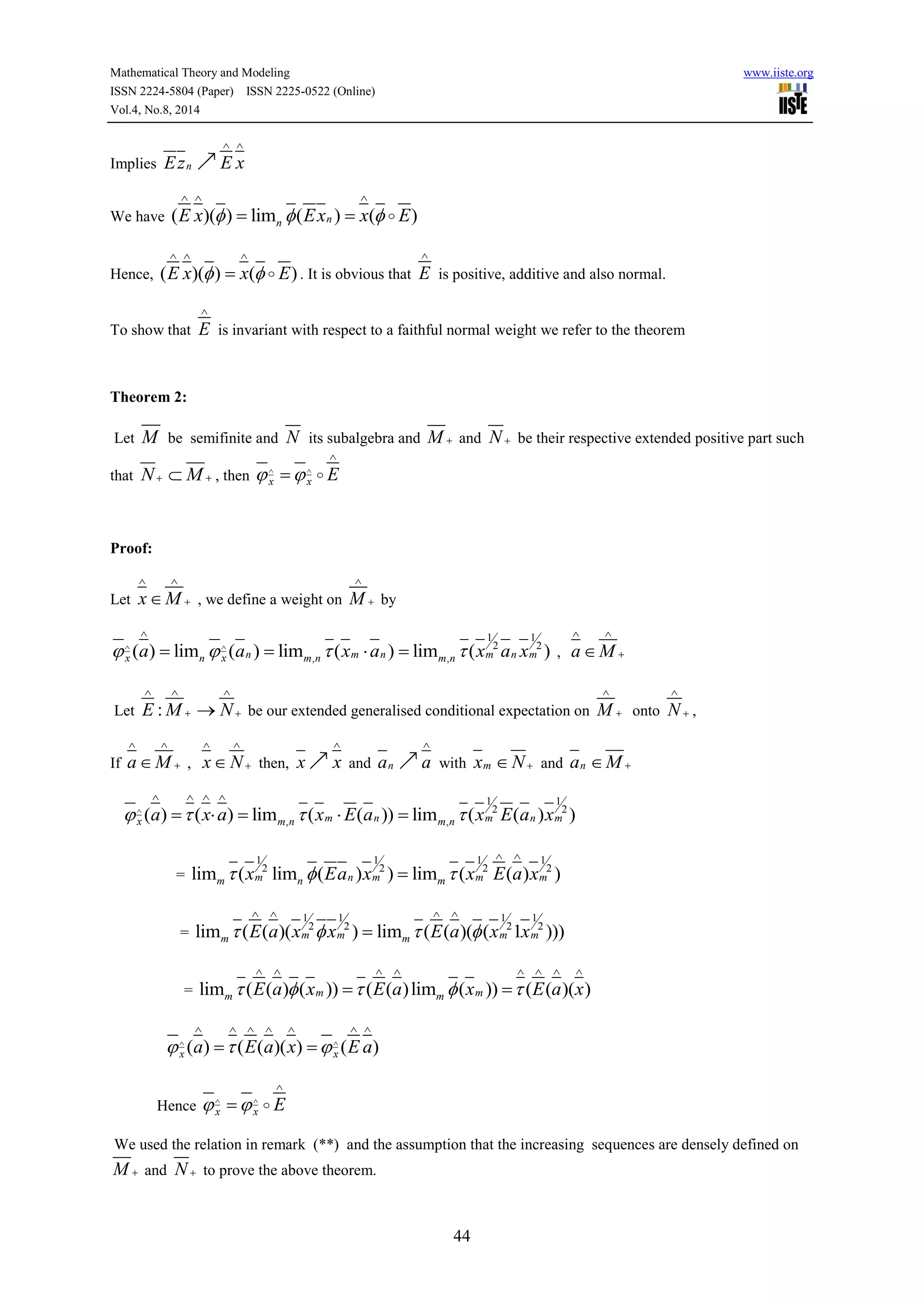 Conditional Expectation On Extended Positive Part Of Crossed Pdf