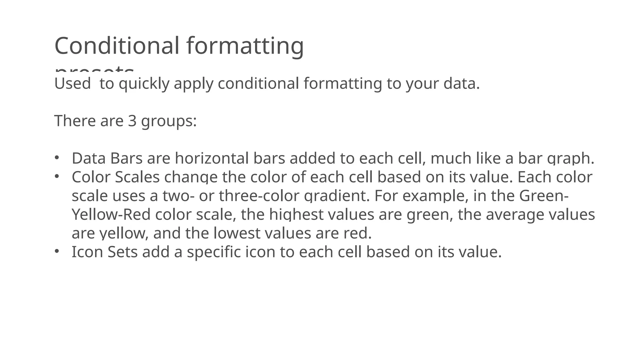 ConditionalFormattingusingMicrosoftExcel | PPTX | Computing | Technology & Computing