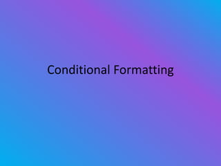 Conditional formatting | PPTX