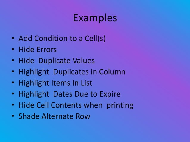 Conditional Formatting Pptx Technology And Computing 4280
