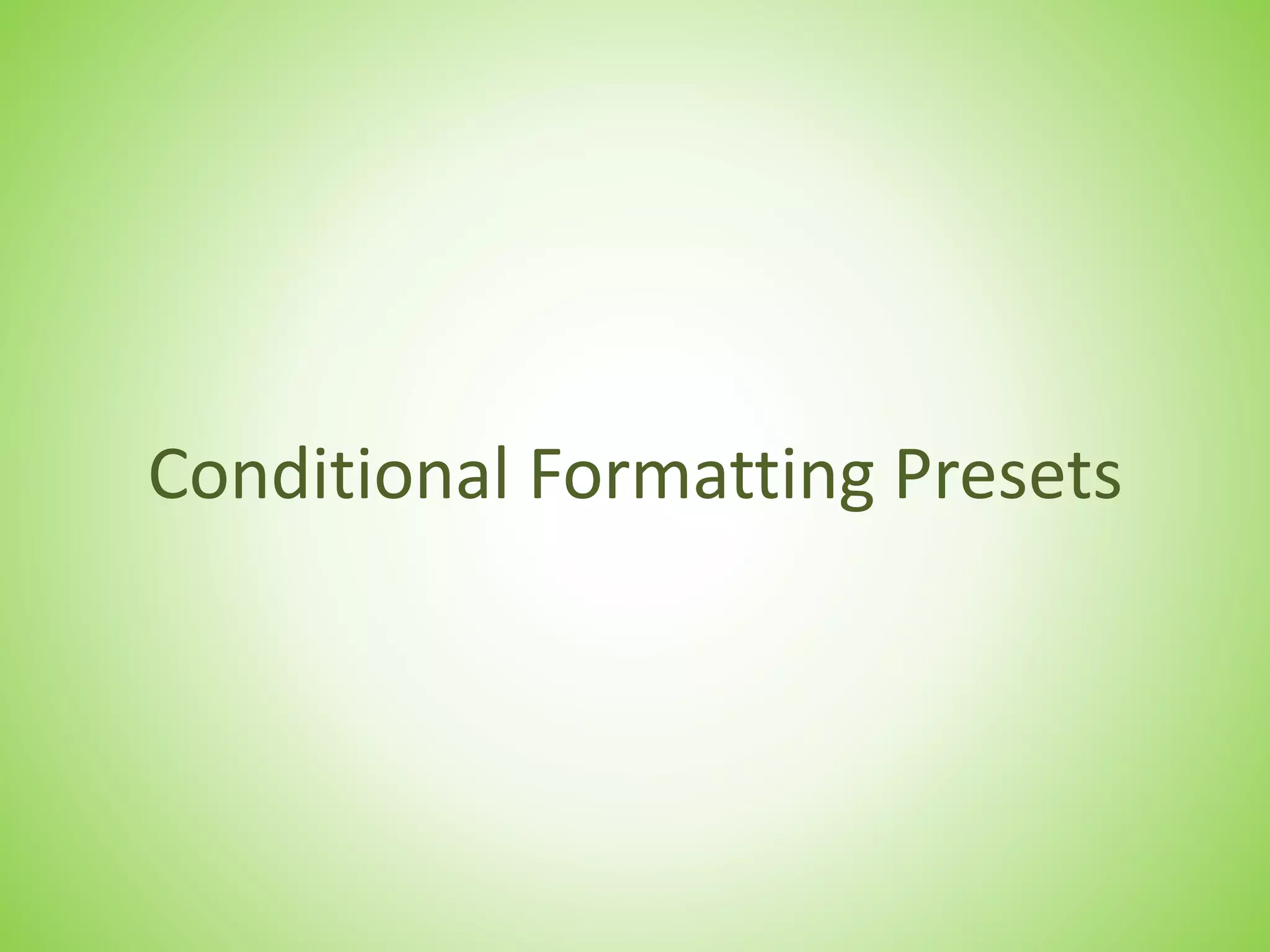 Conditional formatting | PPTX