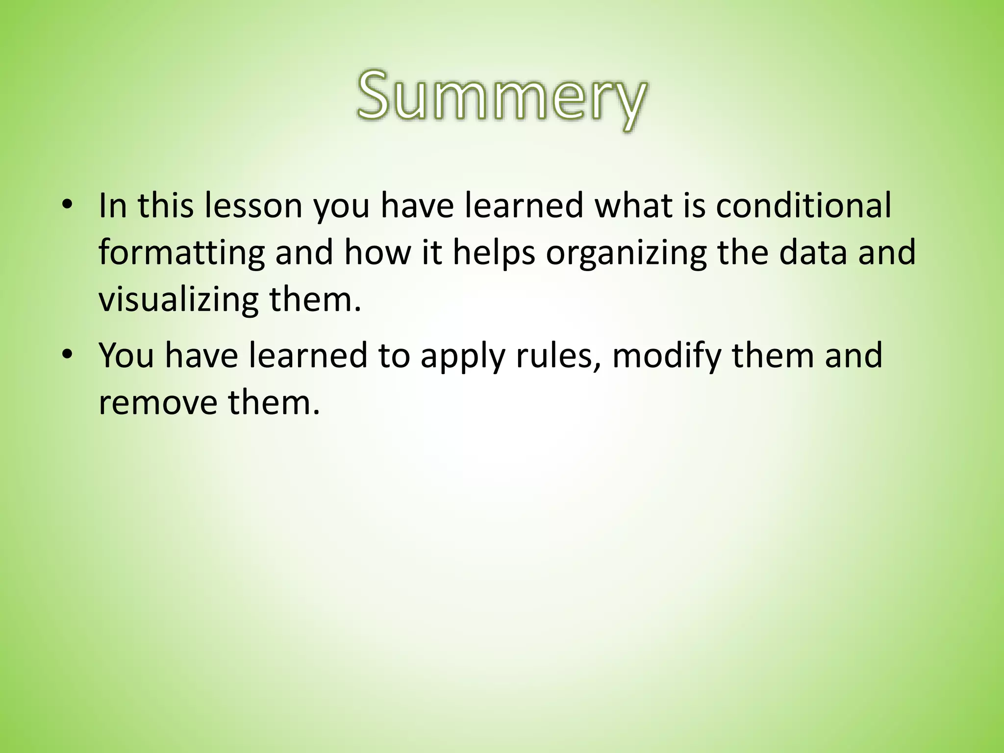 Conditional formatting | PPTX