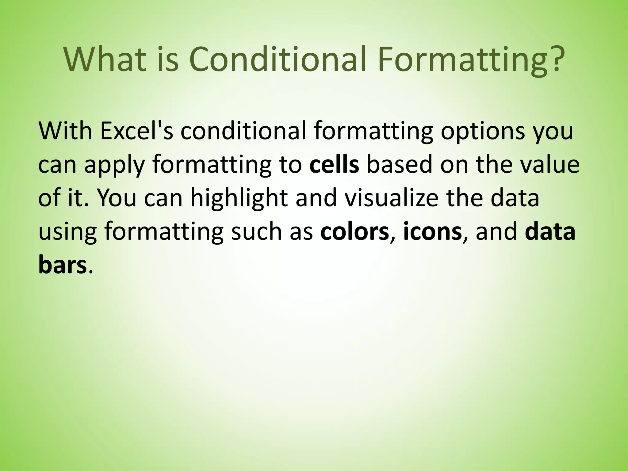 Conditional formatting | PPTX