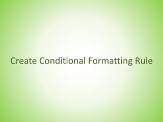 Conditional formatting | PPTX