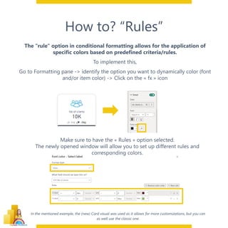 Conditional formatting in Power BI from community | PDF