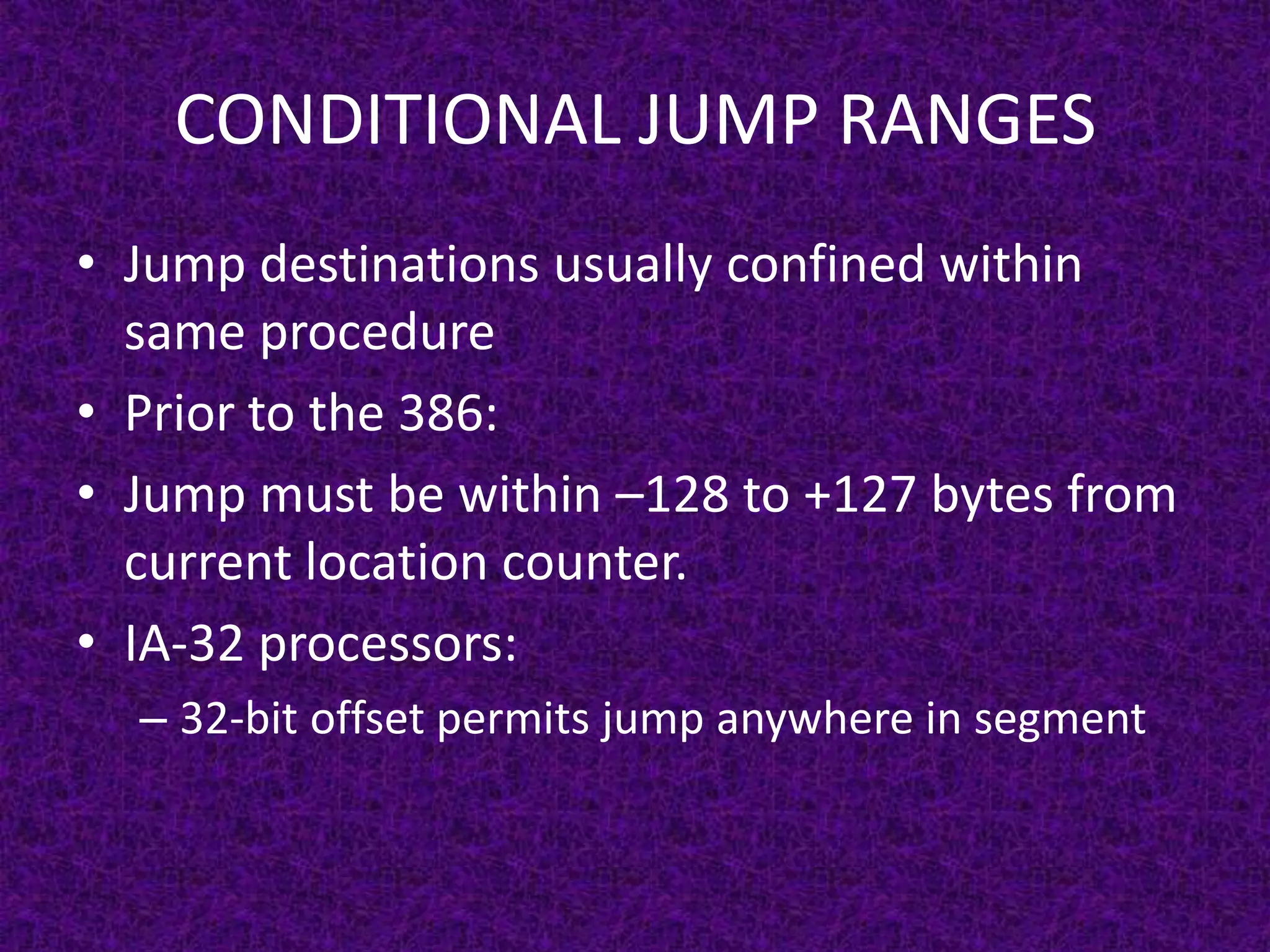 Conditional Jump Pptx Programming Languages Computing