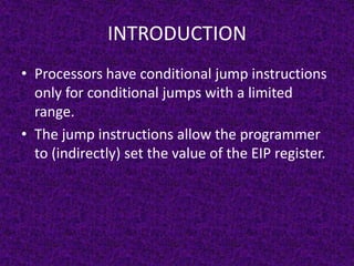 Conditional jump | PPTX | Programming Languages | Computing