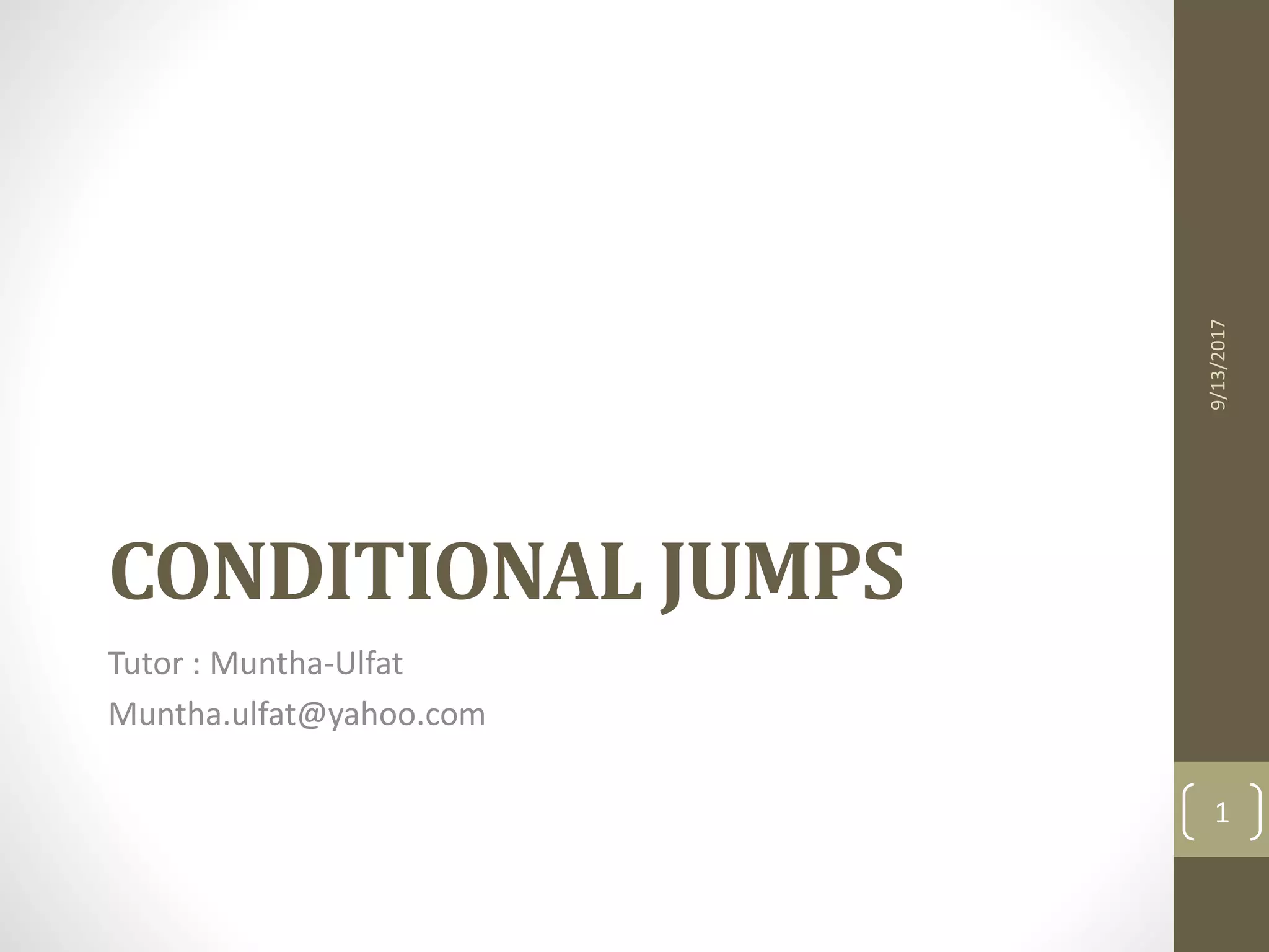 Conditional jumps | PPTX
