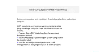 Conditional, looping, function and basic oop | PPT