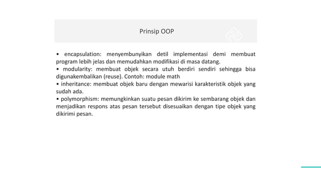 Conditional, looping, function and basic oop | PPT