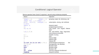 Conditional, looping, function and basic oop | PPT