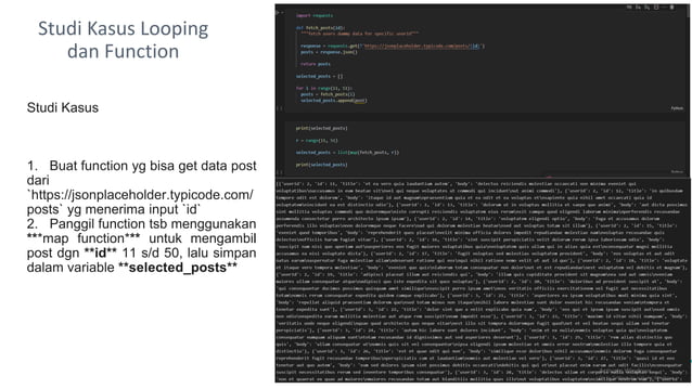 Conditional, looping, function and basic oop | PPT