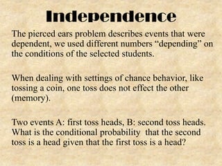 Conditional prob & independence | PPTX