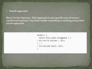 Conditional rendering | PPTX | Programming Languages | Computing