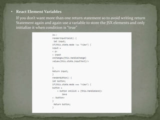 Conditional rendering | PPTX | Programming Languages | Computing