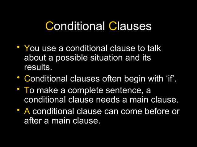 Conditional Clauses | PPT