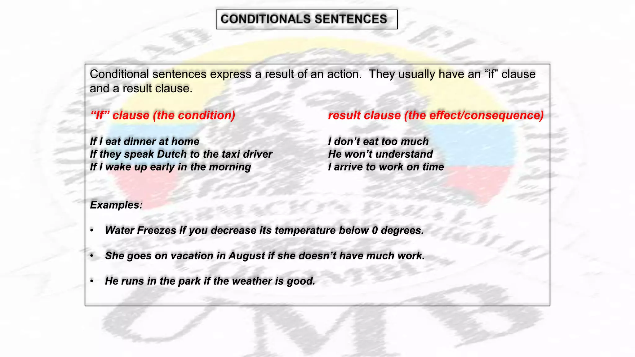 Conditionals_Zero And First conditional | PPT