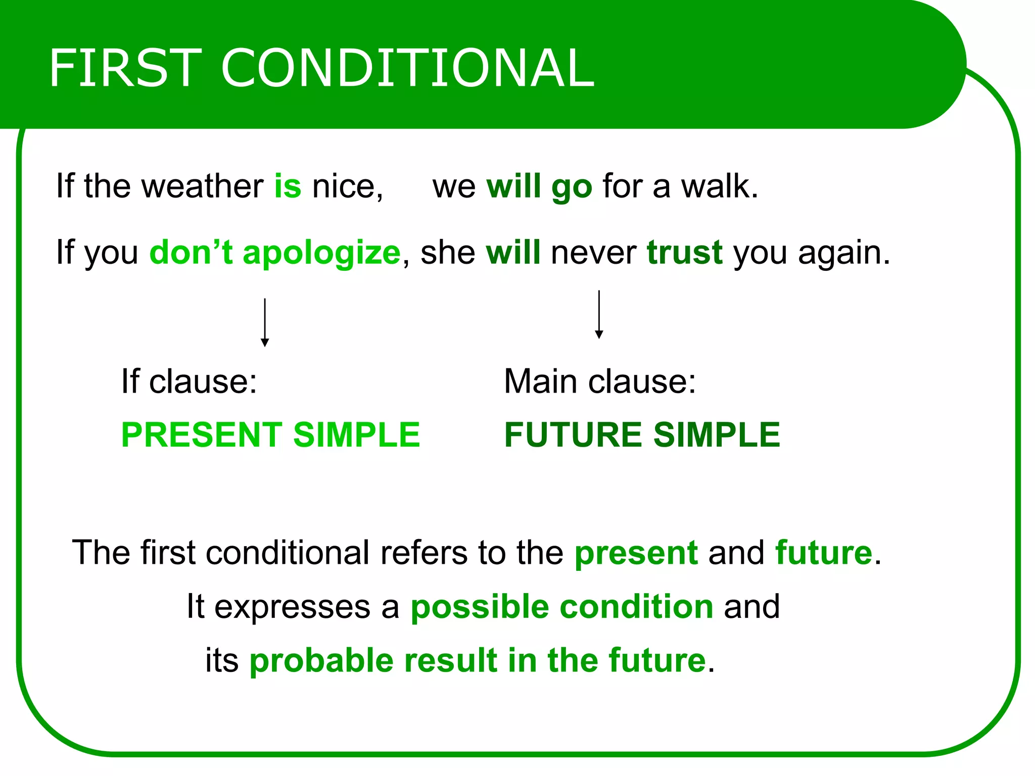 Conditionals | PPTX | First Aid | Injuries