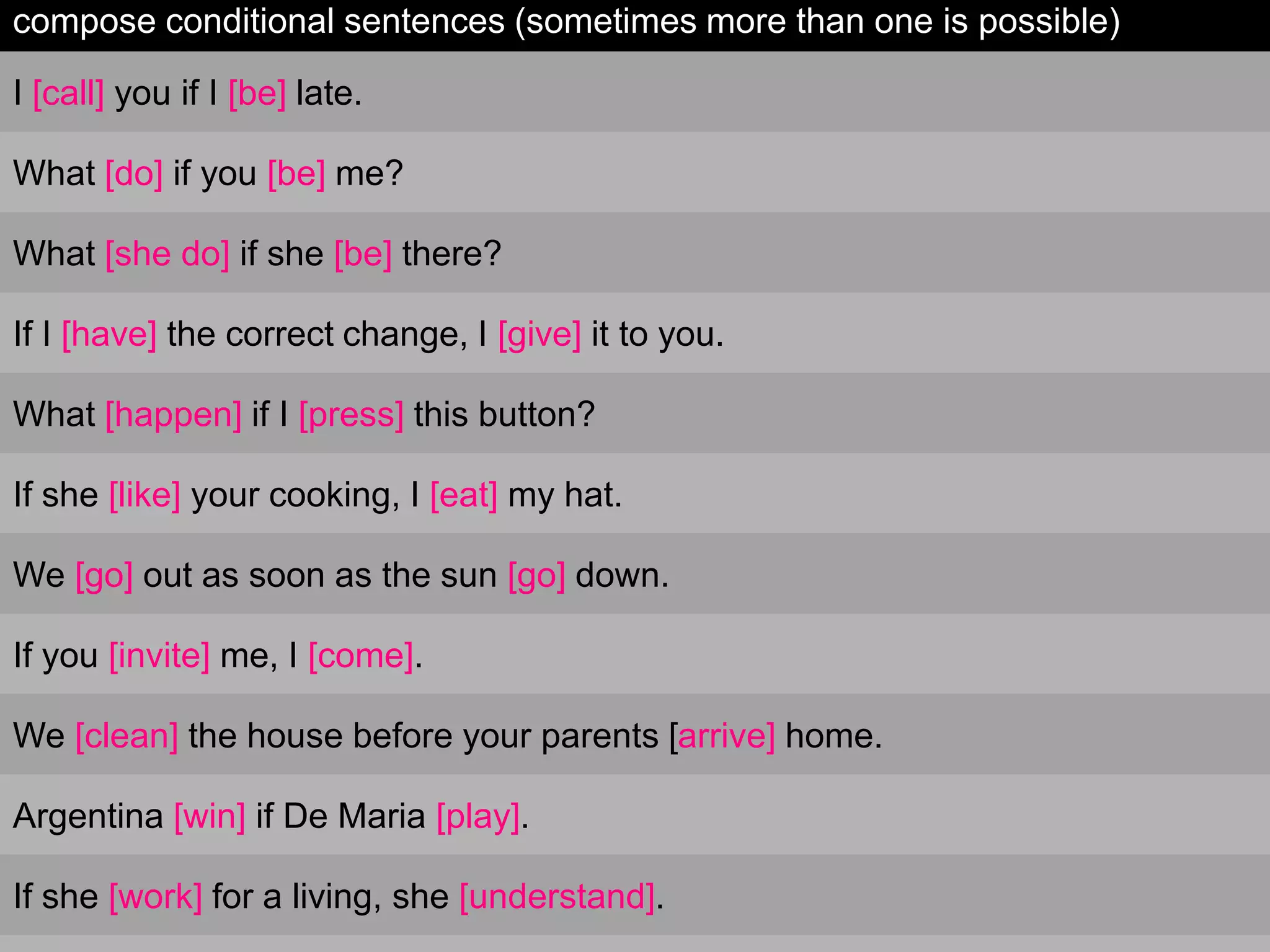 Conditionals - exercise | PPTX