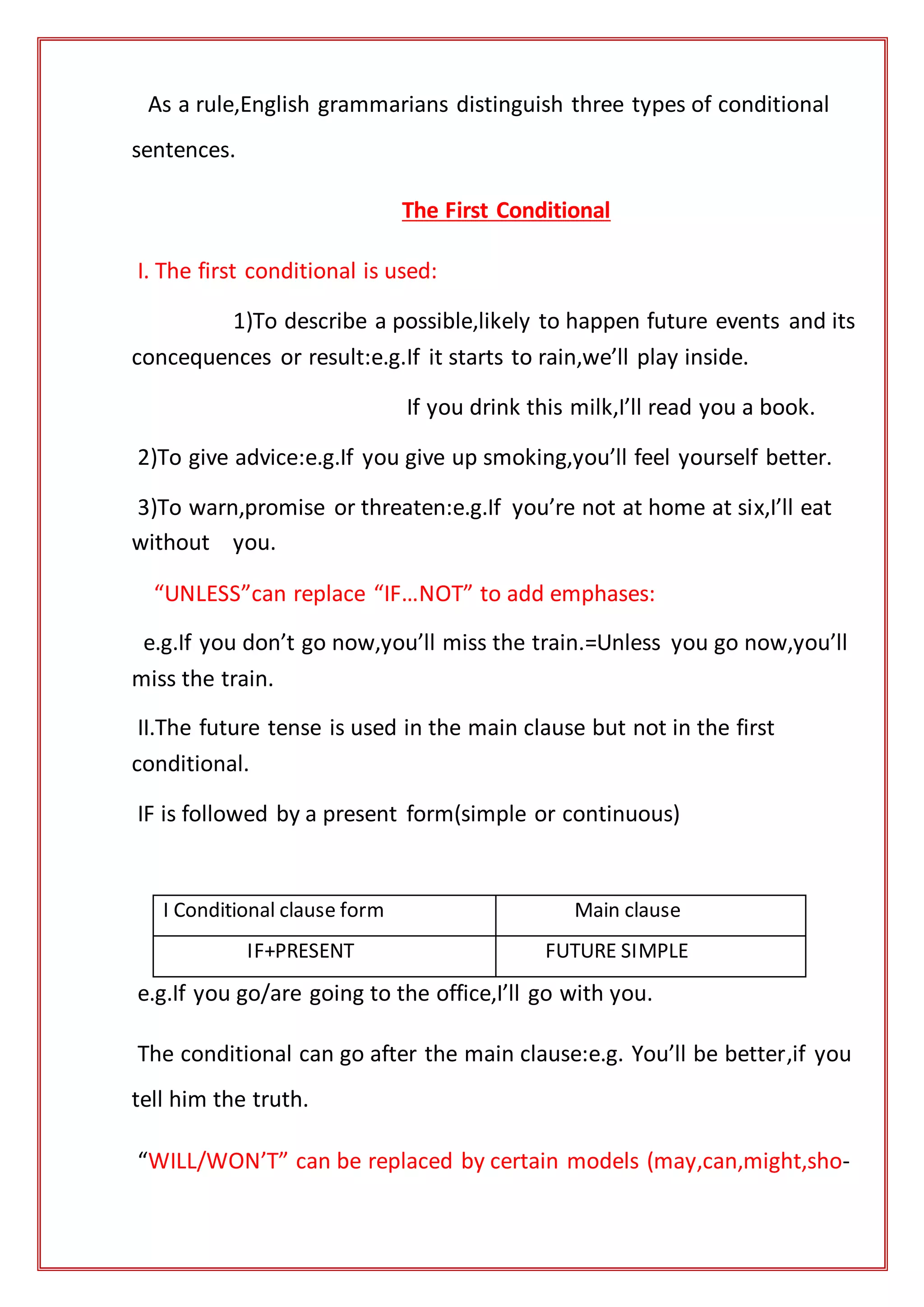 Conditionals | DOCX