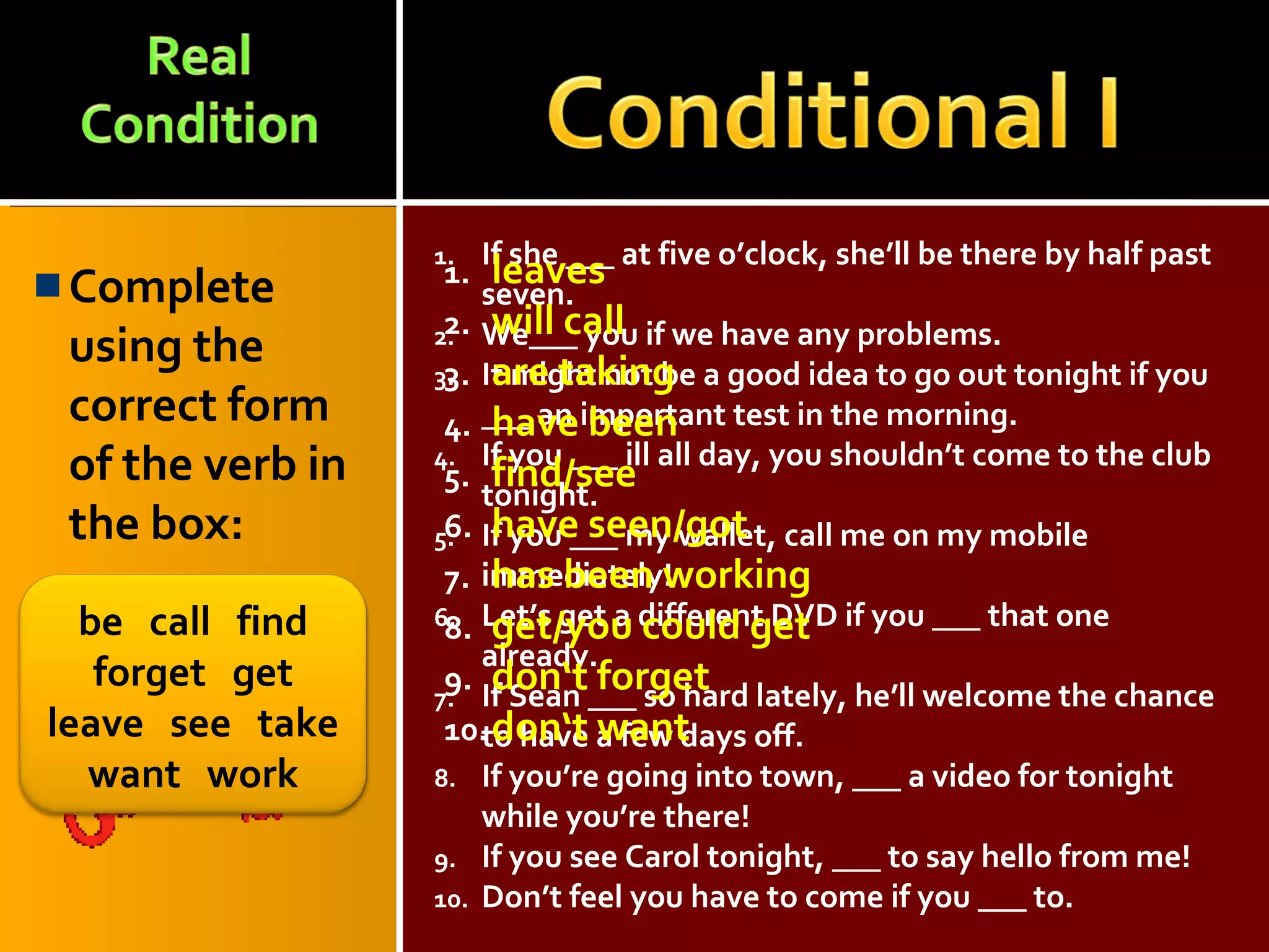 Conditionals | PPT