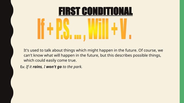 CONDITIONALS IN ENGLISH TO NINTH STUDENTS | PPT