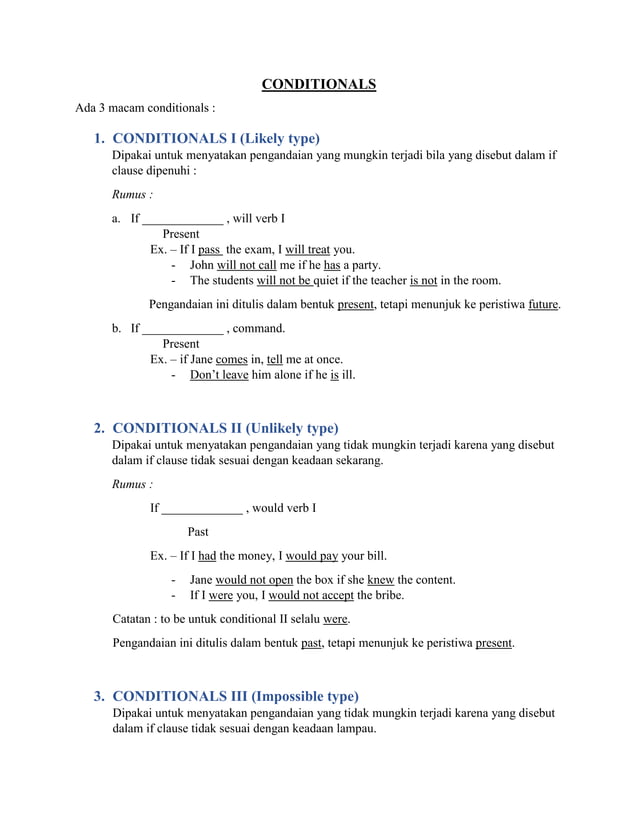 Conditional Sentence | PDF