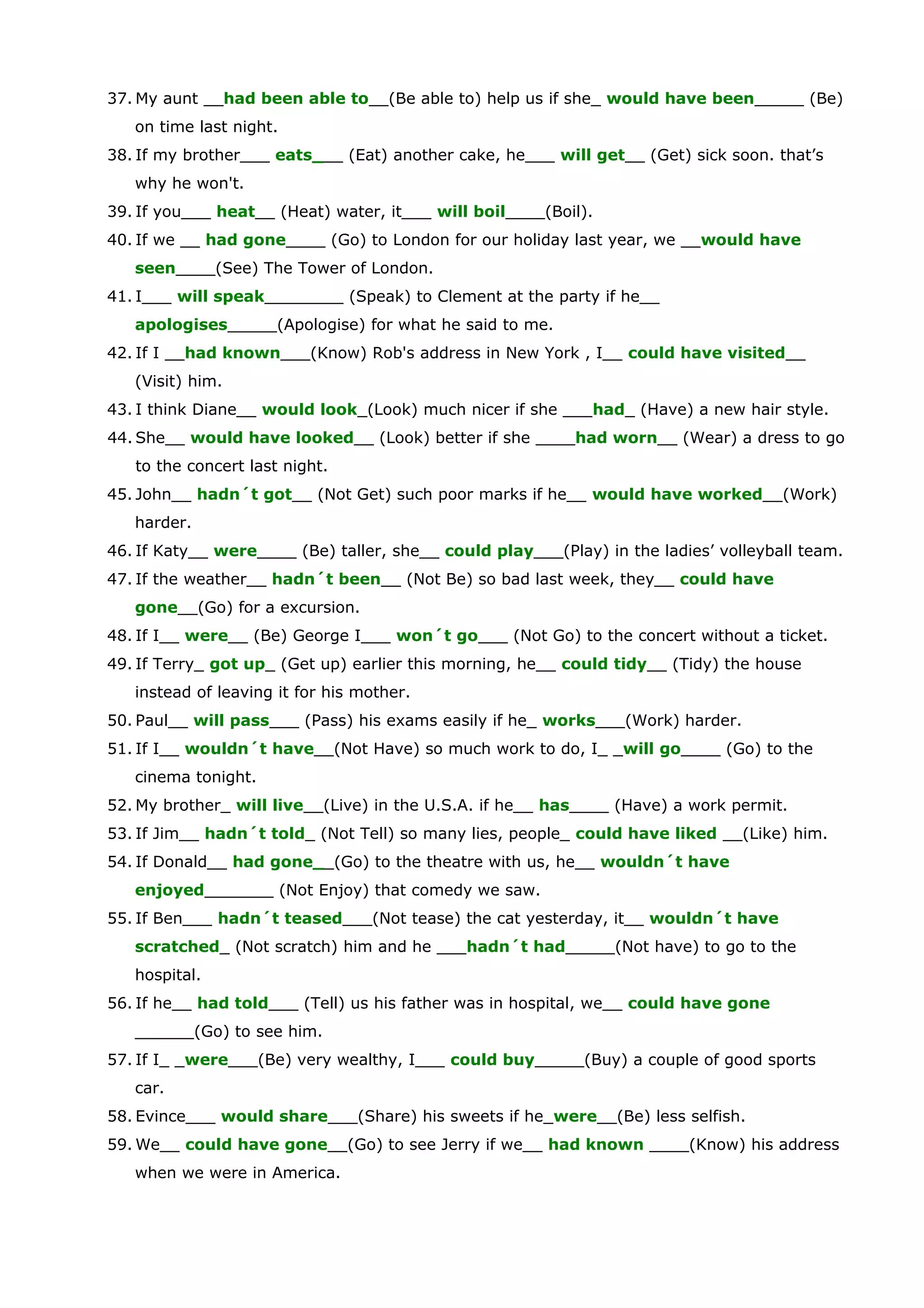 Conditionals theory-and-exercises-with-key1 | DOC