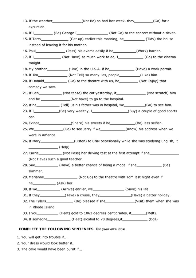Conditionals theory-and-exercises-with-key1 | DOC