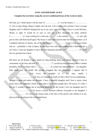 Conditionals type123(cloze) | DOC | Adoption and Fostering | Parenting