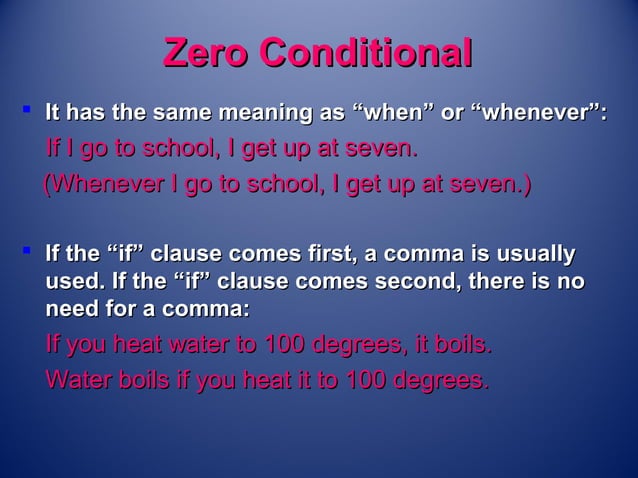 Conditionals 0 1-2 rules and exercises | PPT