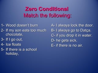 Conditionals 0 1-2 rules and exercises | PPT