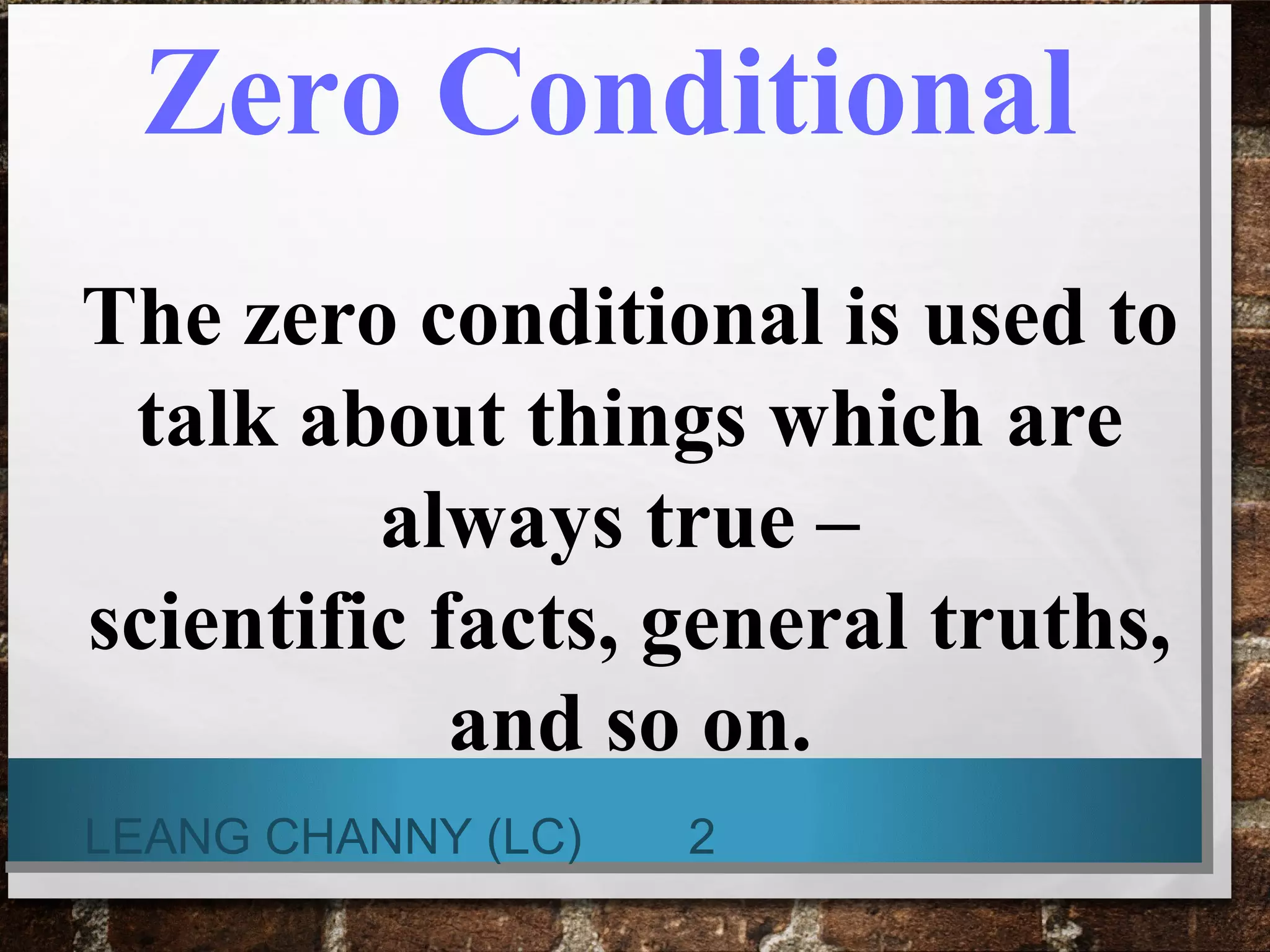 Conditionals (0,1,2,3) | PPT