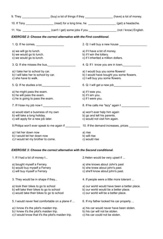 Conditionals 0, 1 and 2 handout | PDF