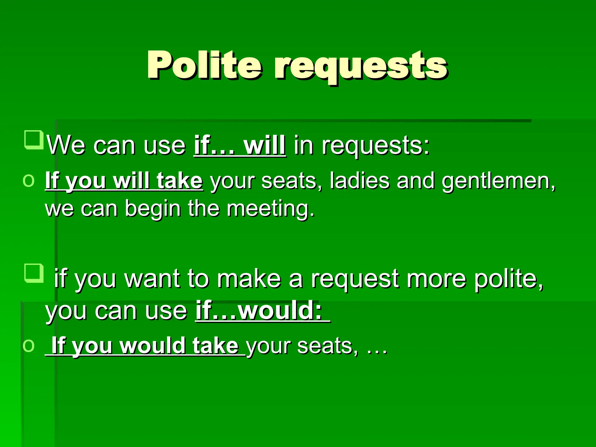 Conditionals Presentation for English 9.ppt