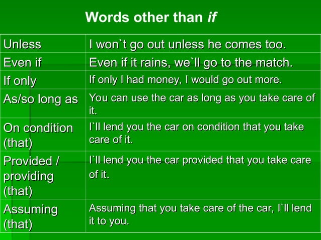 Conditionals Presentation for English 9.ppt | Free Download