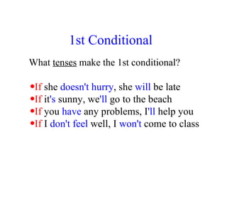 Conditionals 1 and 2 | PPT