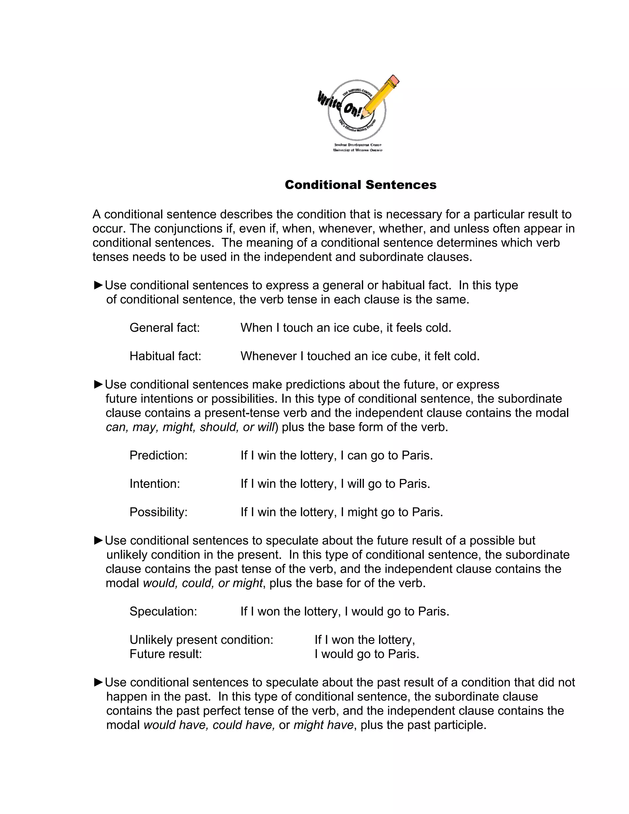 Conditional sentence | PDF