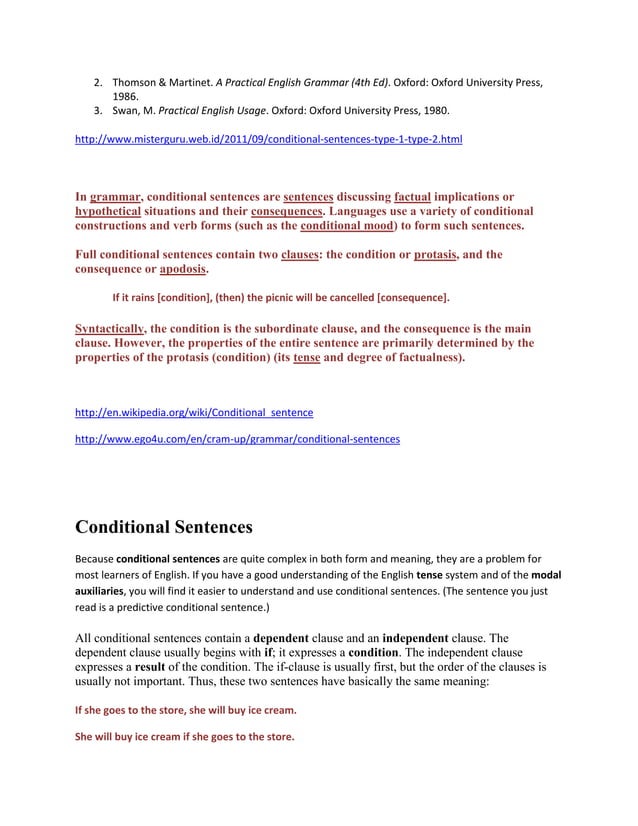 Conditional sentence | PDF