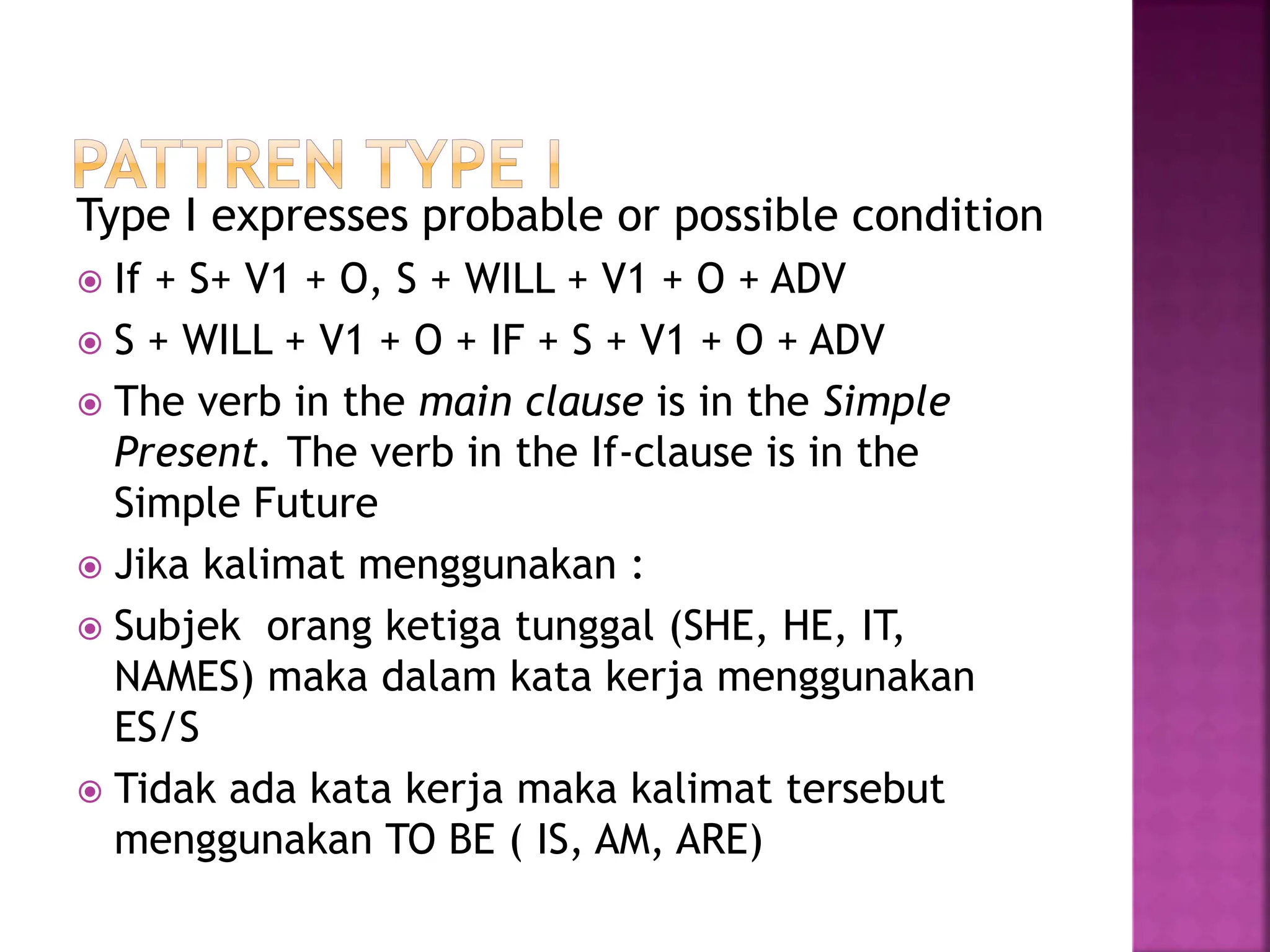 CONDITIONAL SENTENCE all type 1,2,3 dan example.ppt