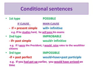 Types of conditional sentences and examples | PPT