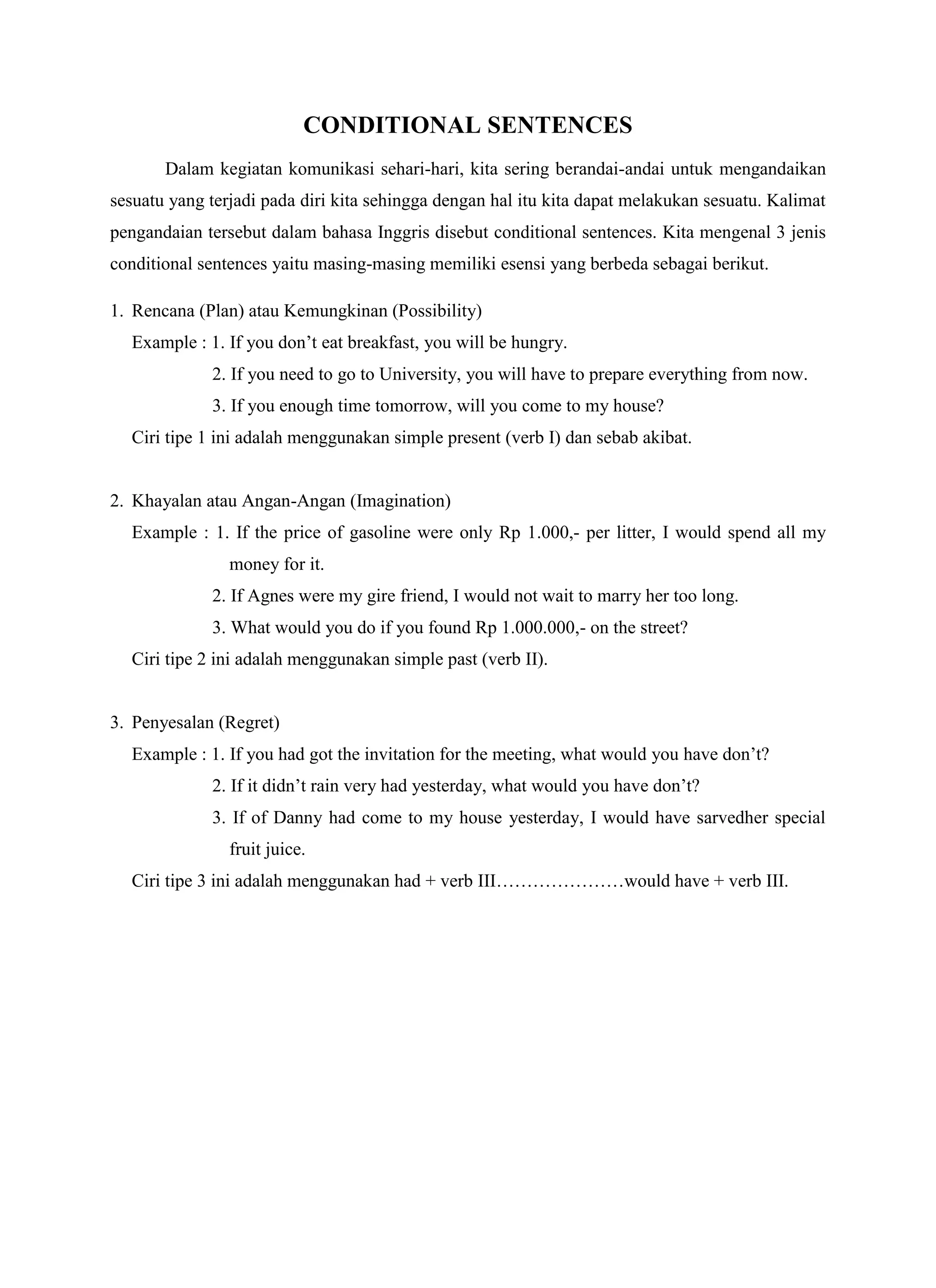 Conditional sentences | DOCX