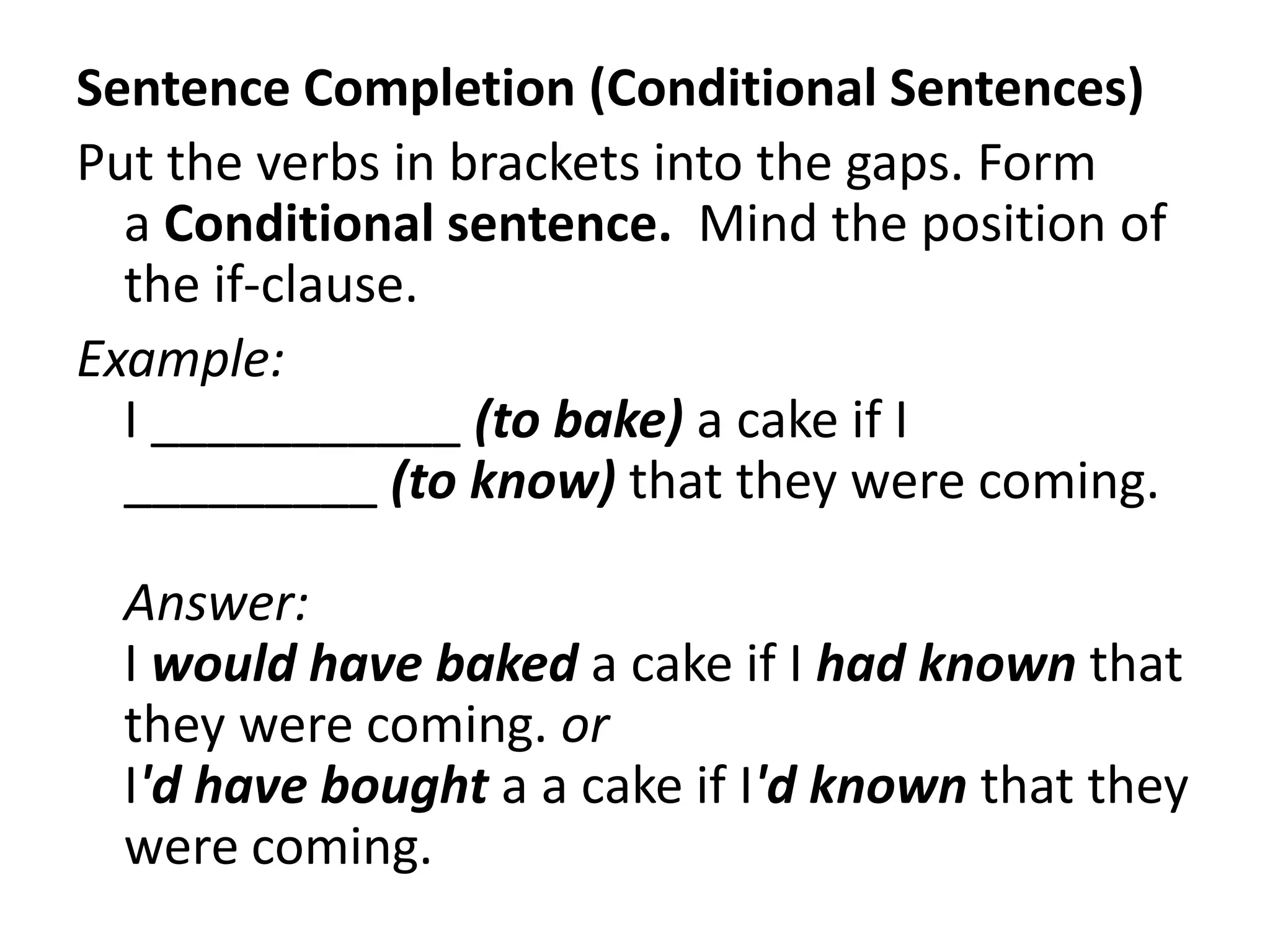 Conditional sentences | PPT