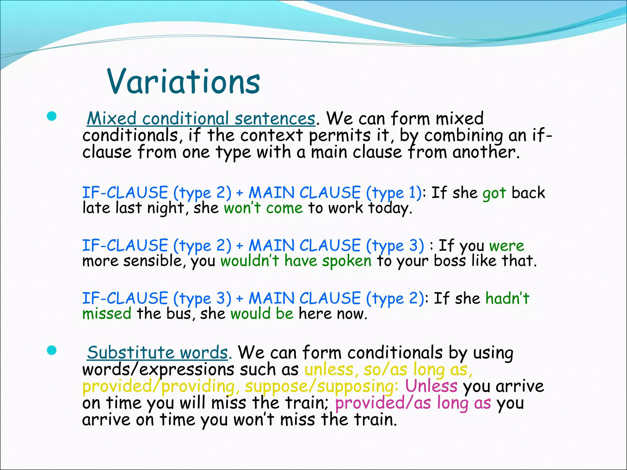 Conditional sentences | PPT