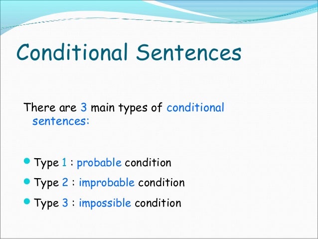 Conditional sentences